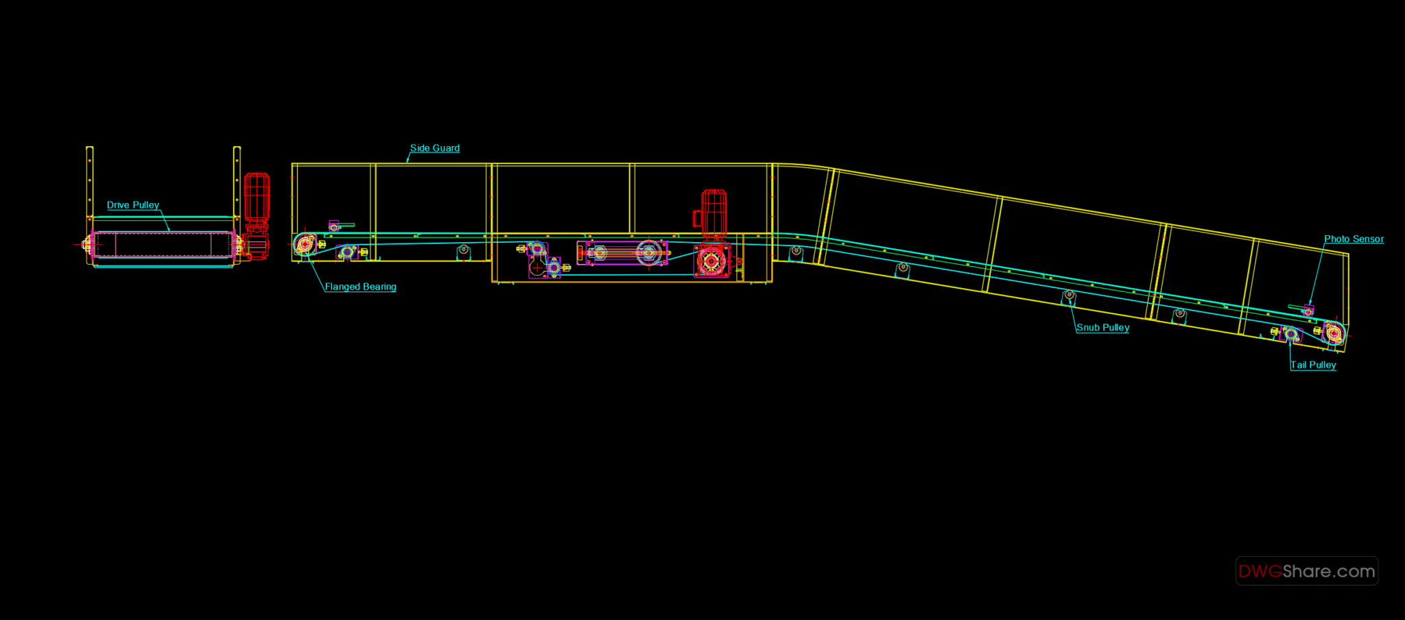 2.Conveyor Belt Autocad Drawing Free Download