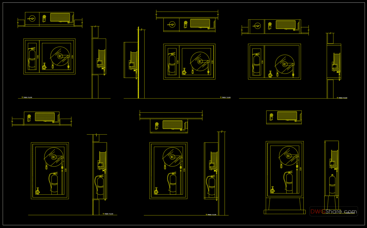 20.Fire hose cabinet Cad Blocks