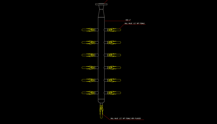 22.Air Manifold Autocad Drawing Free Download - Free Cad Blocks ...