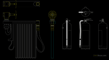 22.Portable Fire Extinguisher Cad Blocks