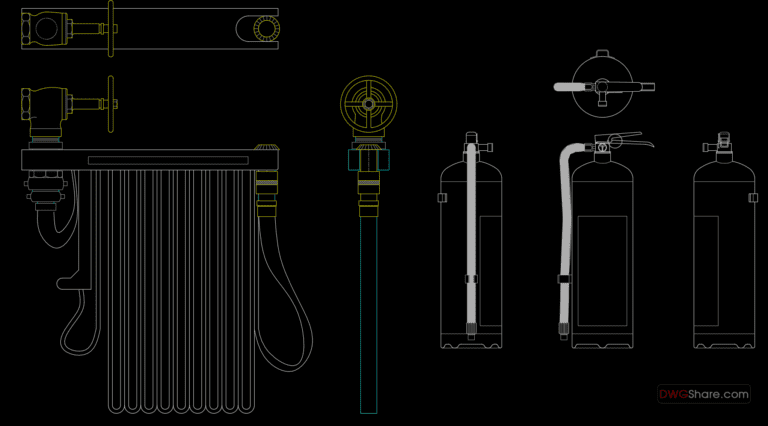22.Portable Fire Extinguisher Cad Blocks