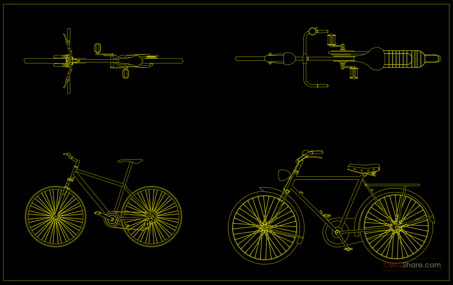 24.Motobike AutoCAD blocks free download