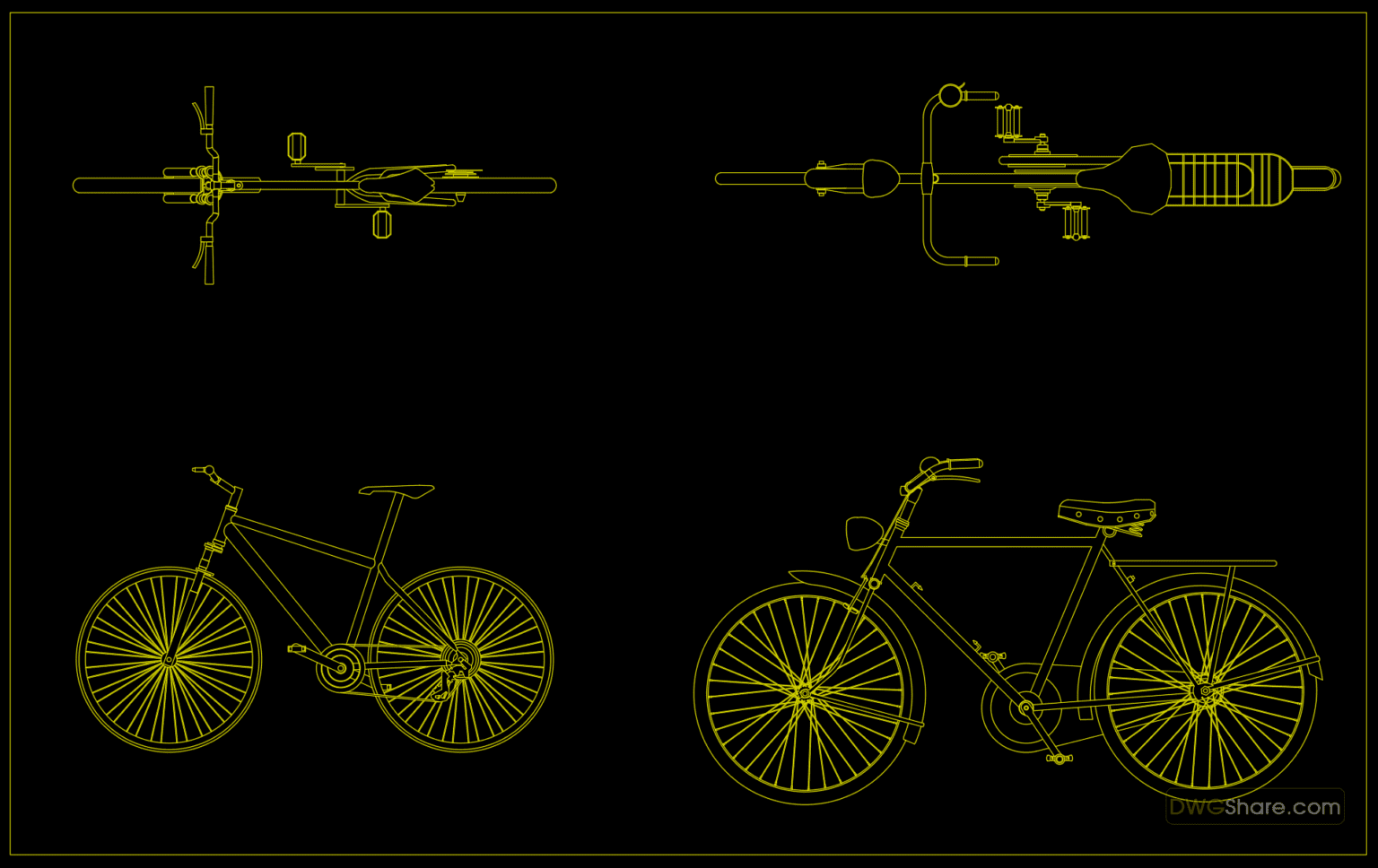 24.Motobike AutoCAD blocks free download