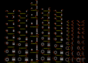 25.Cable Glands With Lock Nut AutoCAD Blocks