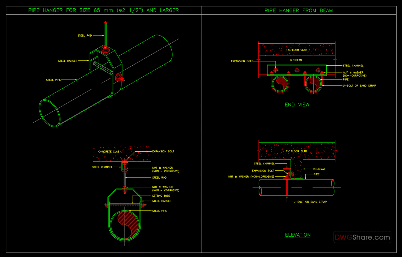 26.Pipe Hanger Autocad Drawing