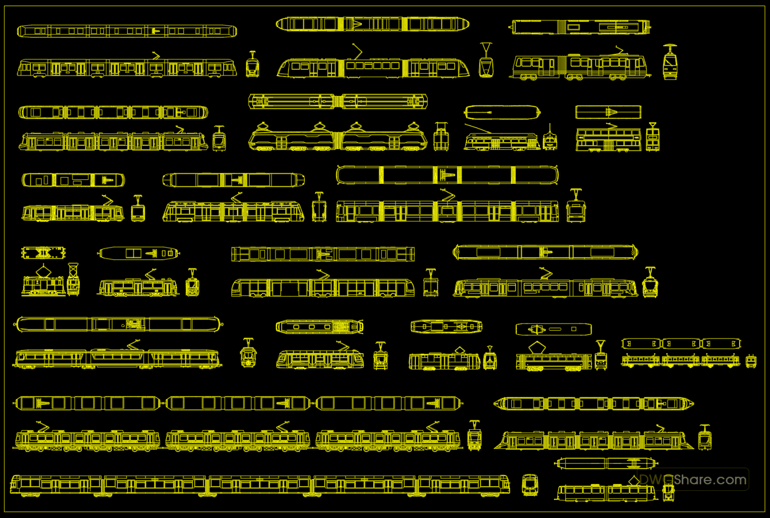 27.Tram AutoCAD blocks free download