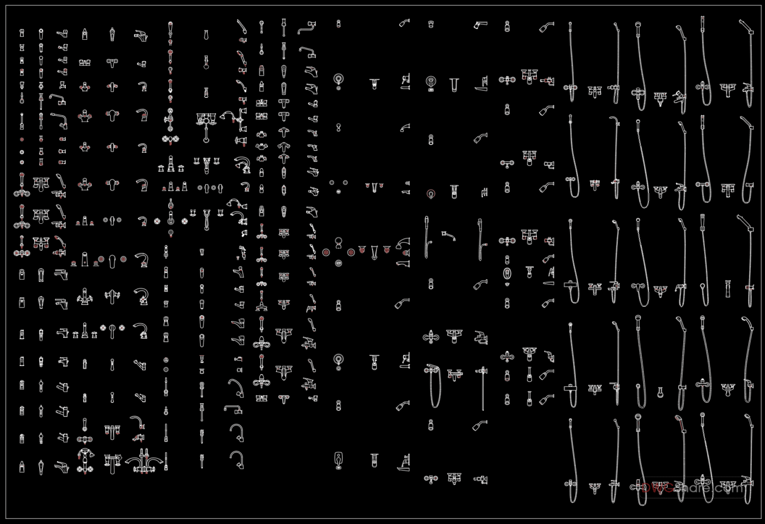 30.Faucets free AutoCAD drawing download