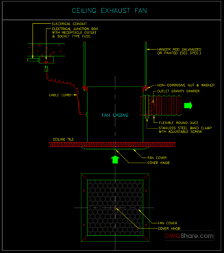 31.Ceiling Exhaust Fan AutoCAD Blocks
