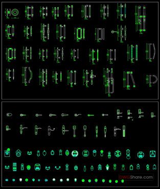 319. Door handle CAD Blocks Free Download