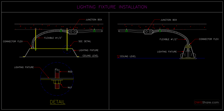 32.Lighting Fixture Installation AutoCAD Blocks
