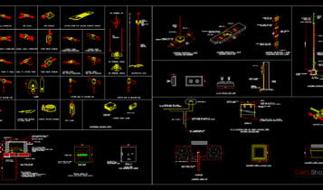 78.Flag Pole Elevation and Sections Details Autocad file