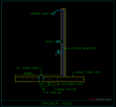 36.Shower Head Cad Details Blocks free download