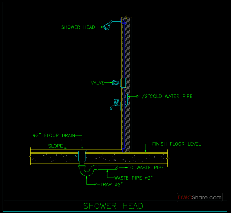 36.Shower Head Cad Details Blocks free download