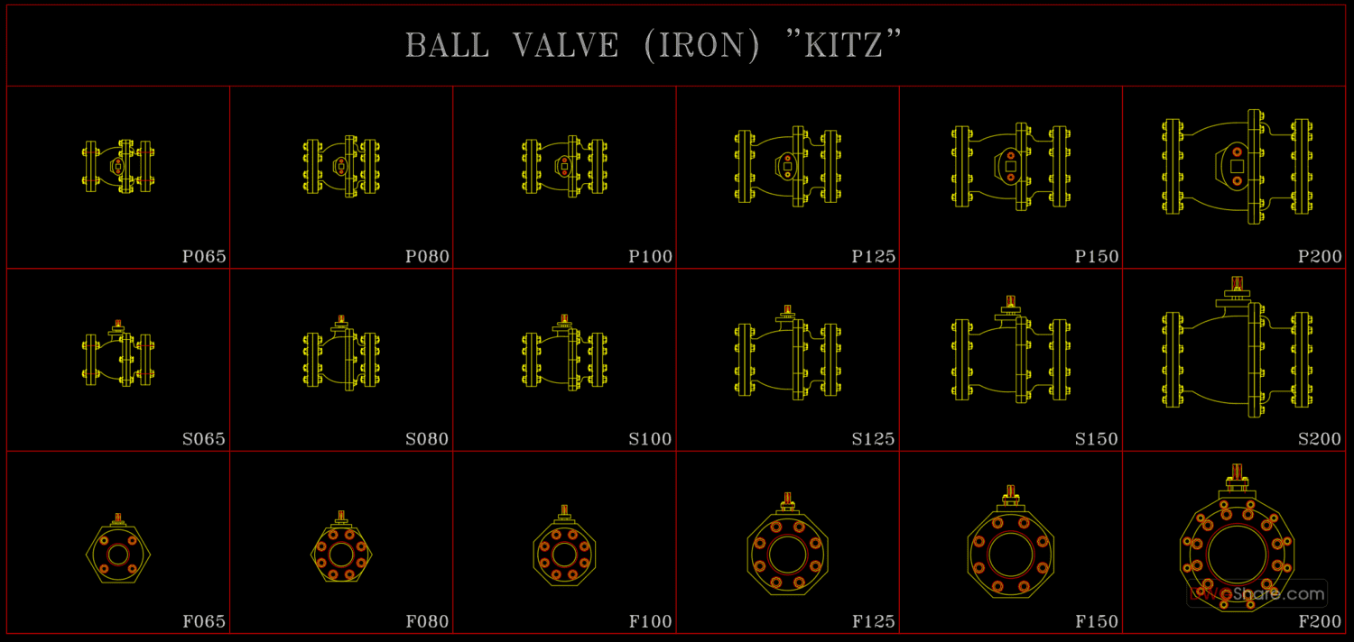 4.Ball Valve AutoCAD Blocks