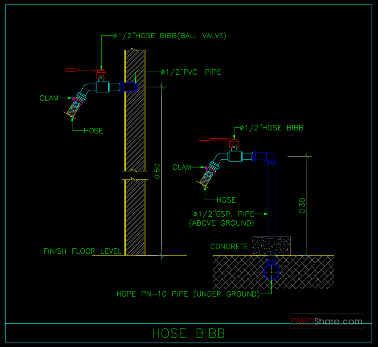 40.Hose Bibb Cad Details Blocks free download