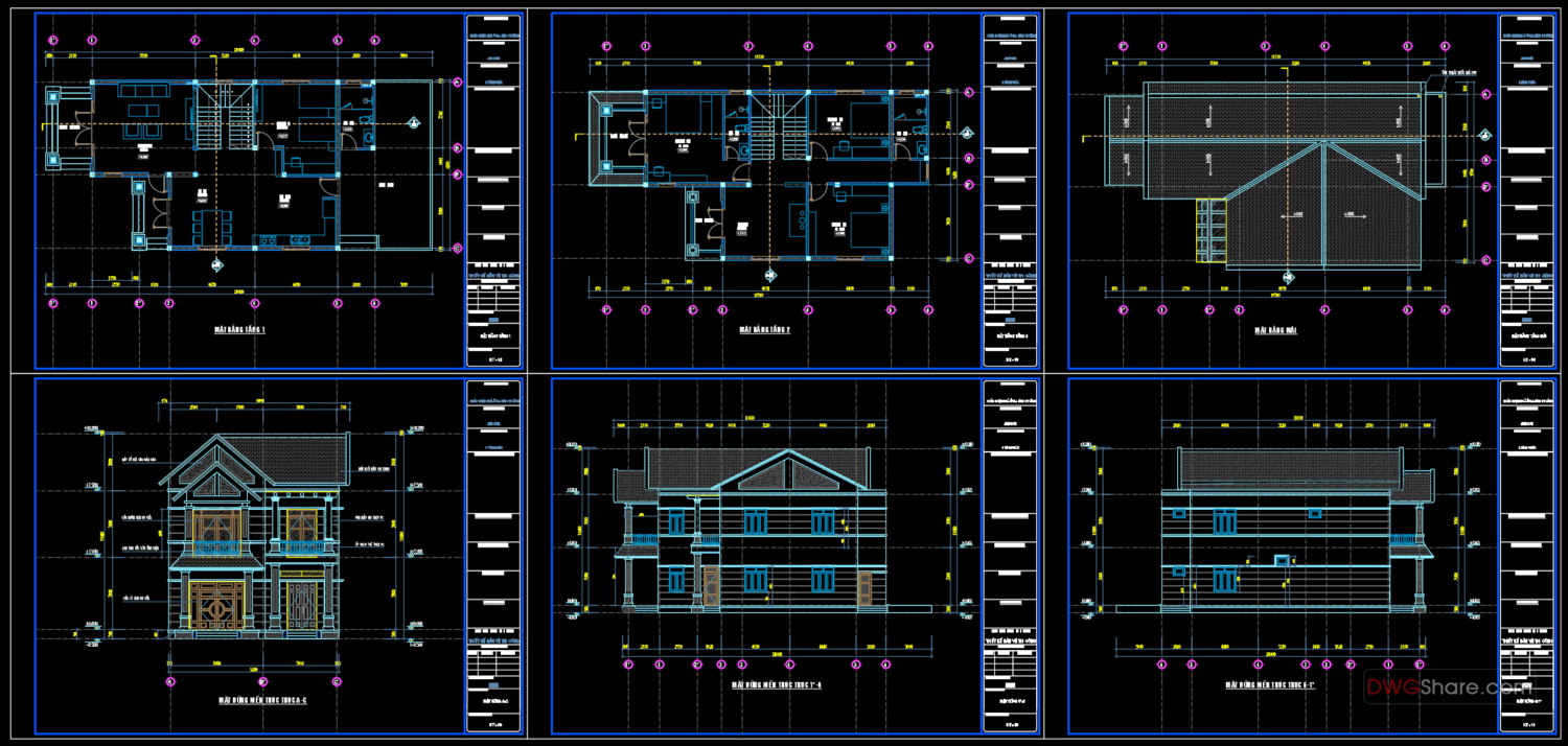 43. Modern Villa AutoCAD DWG Drawings Free Download