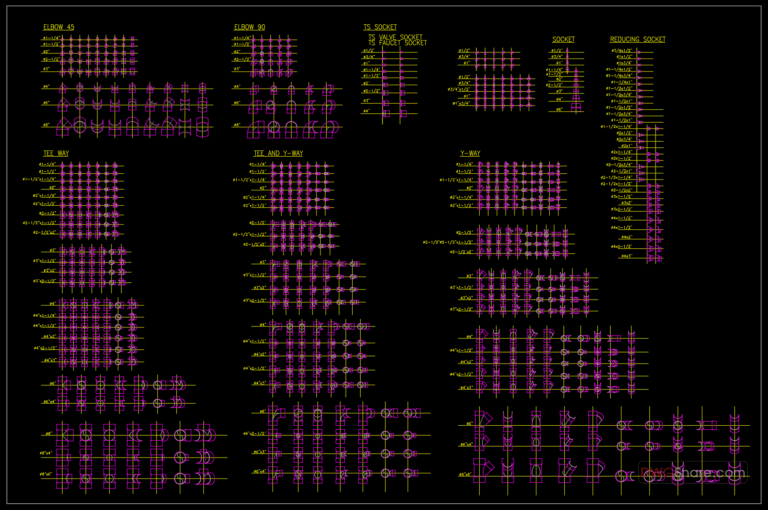 5.PVC Fittings AutoCAD Blocks