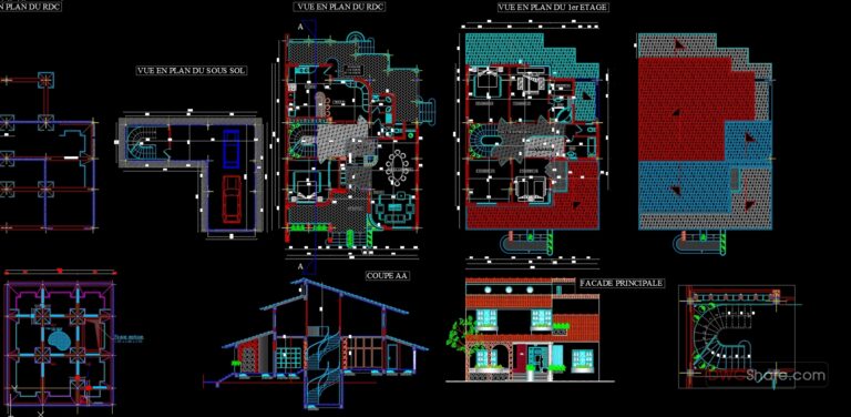 59.House Plan Design AutoCAD File Free download