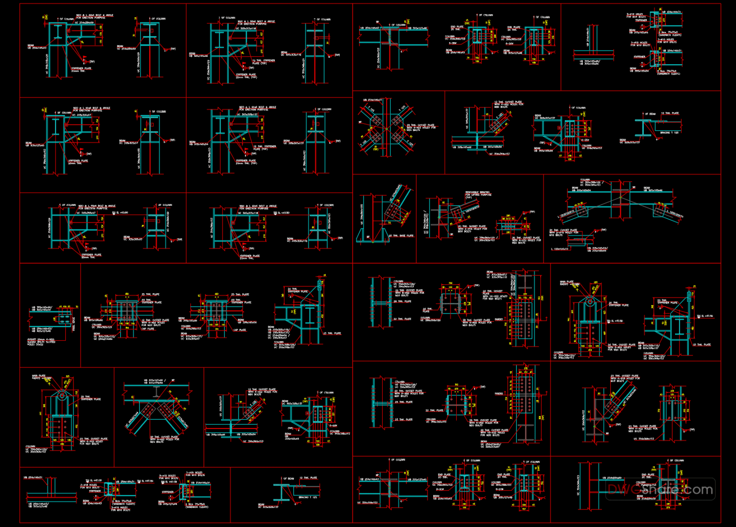 7.Steel Fabrication Autocad Drawing Free Download