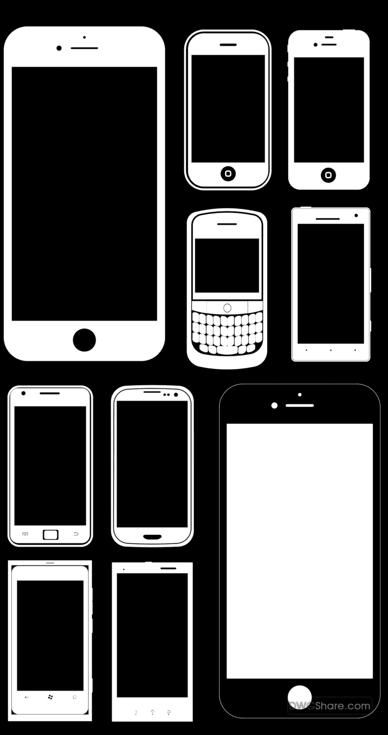 8. Mobile Phones AutoCAD blocks free download