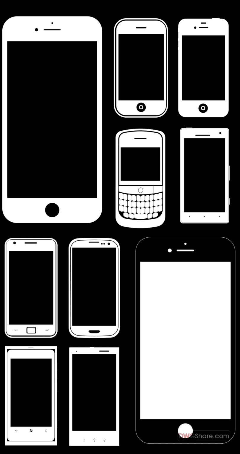 8. Mobile Phones AutoCAD blocks free download