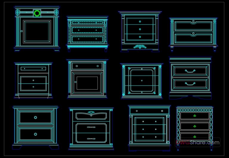 95.Chest of drawer Cad Blocks Free Download