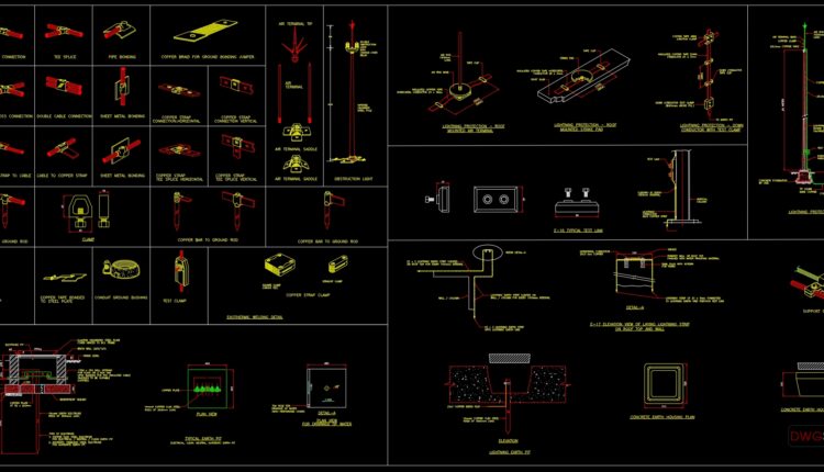 10.Lightning Rod Details CAD - Free Cad Blocks, download DWG models for ...