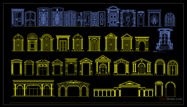 100.Neoclassical Style Decor CAD Design Elements