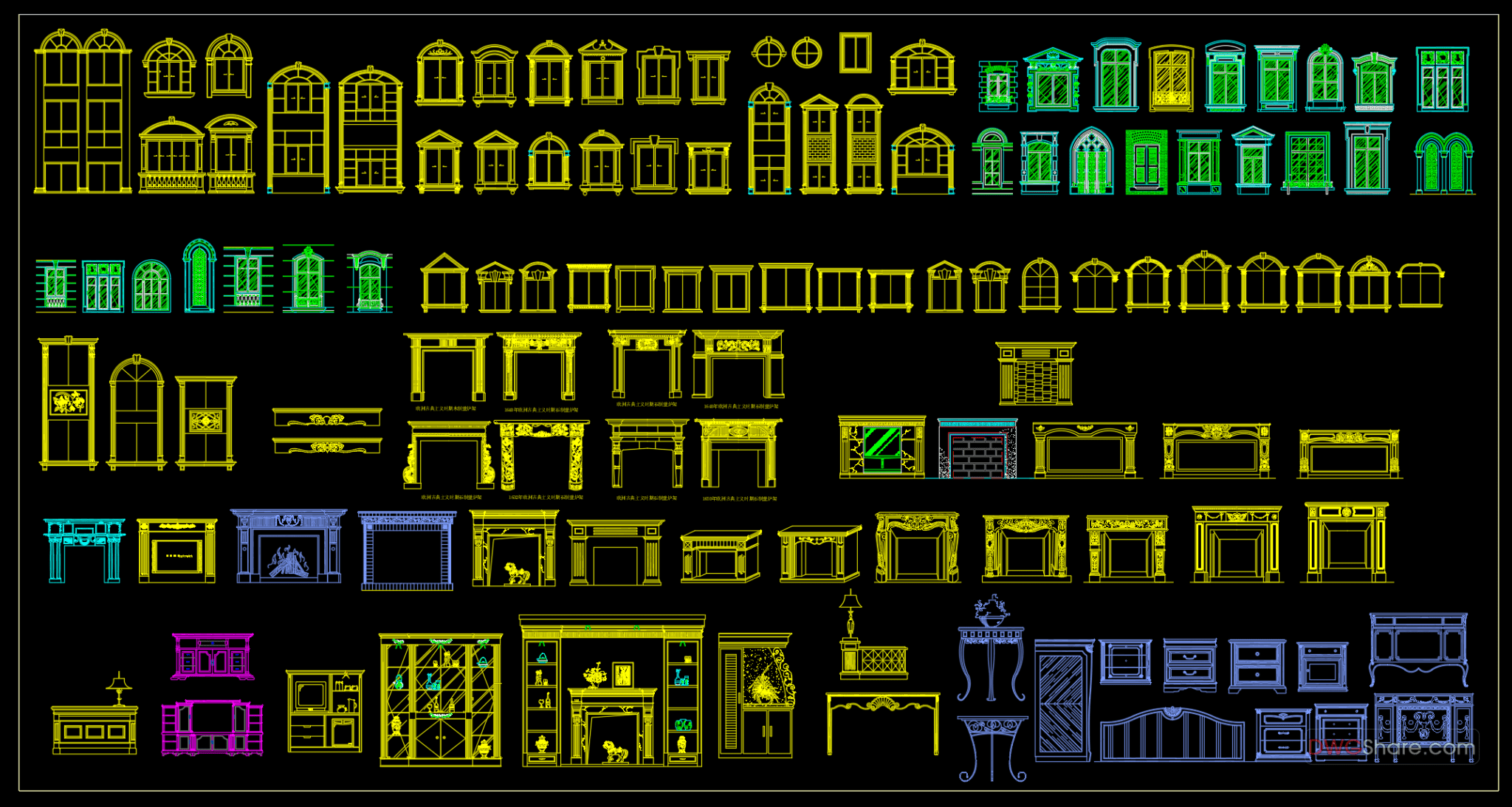 101.Neoclassical Style Decor CAD Design Elements