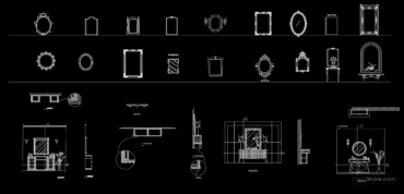 107.Mirrors CAD Blocks