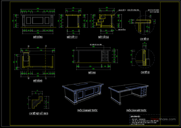 136.Directors Desk Cad Blocks Free Download