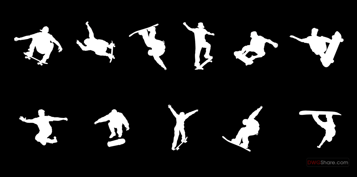 15.Skateboard People CAD Blocks