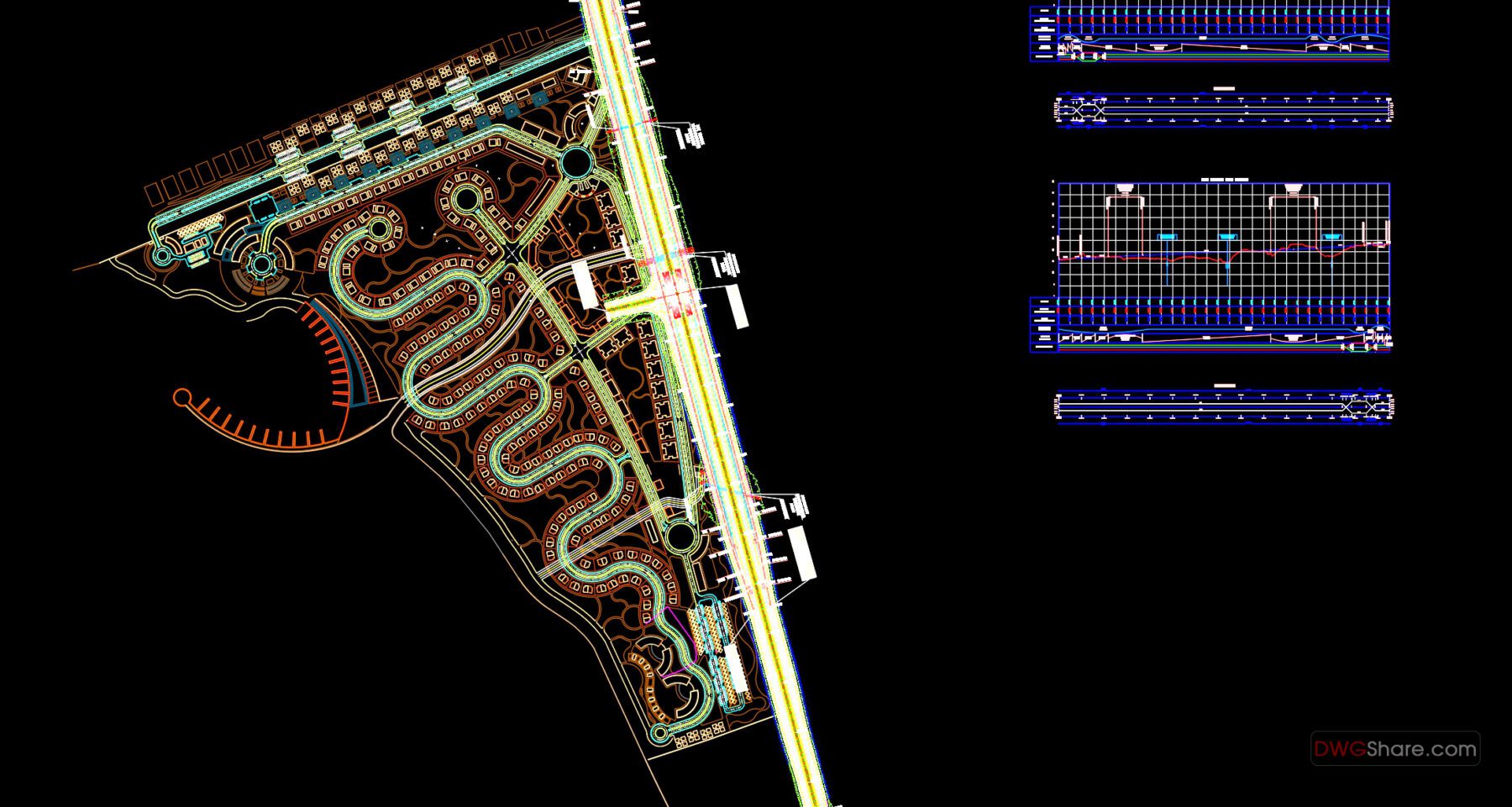 16.Cad File of City Roads Plan and Profile For Free Download