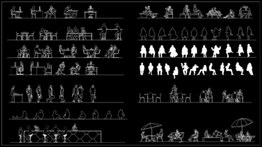16.People Sitting CAD Blocks