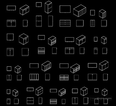 17.Storage Cabinet CAD Blocks