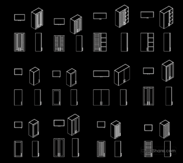 18.Wall cabinet CAD Blocks
