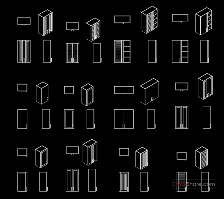 18.Wall cabinet CAD Blocks