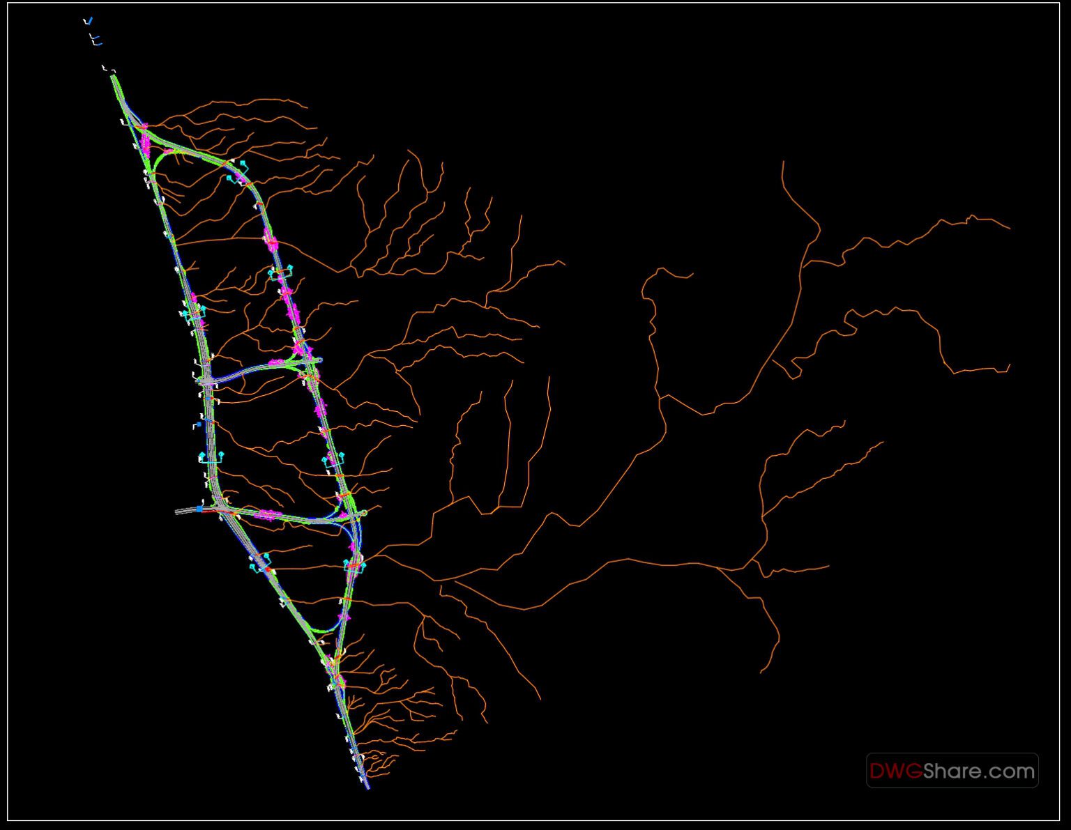 20.Cad File of Expressway General Plan, Section With Side Slope For ...