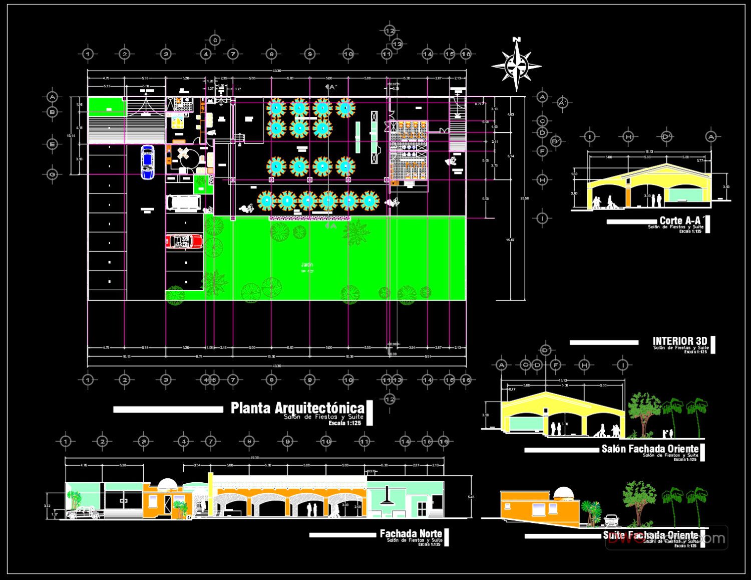 20.Party Room Layout Plan and Elevation CAD