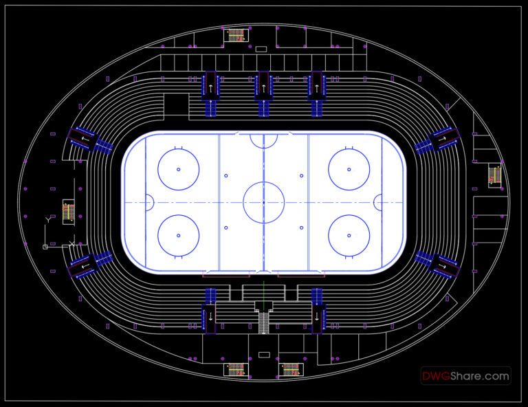 21.Hockey Arena Layout Plan CAD