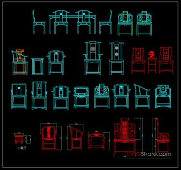 23.Classic Furniture CAD Blocks free download