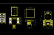 297. CAD drawings of the technical details of residential bathroom ...