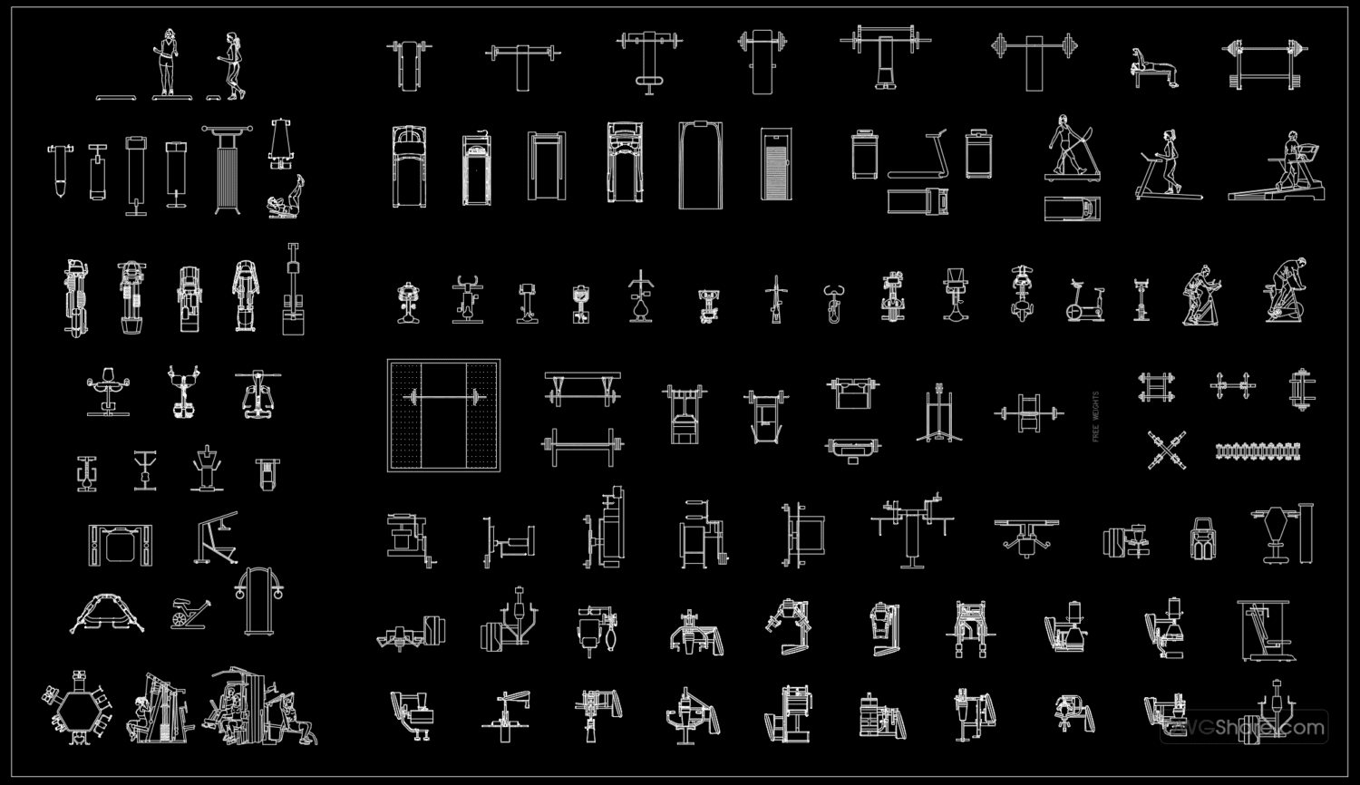 3.Gym equipment CAD Blocks