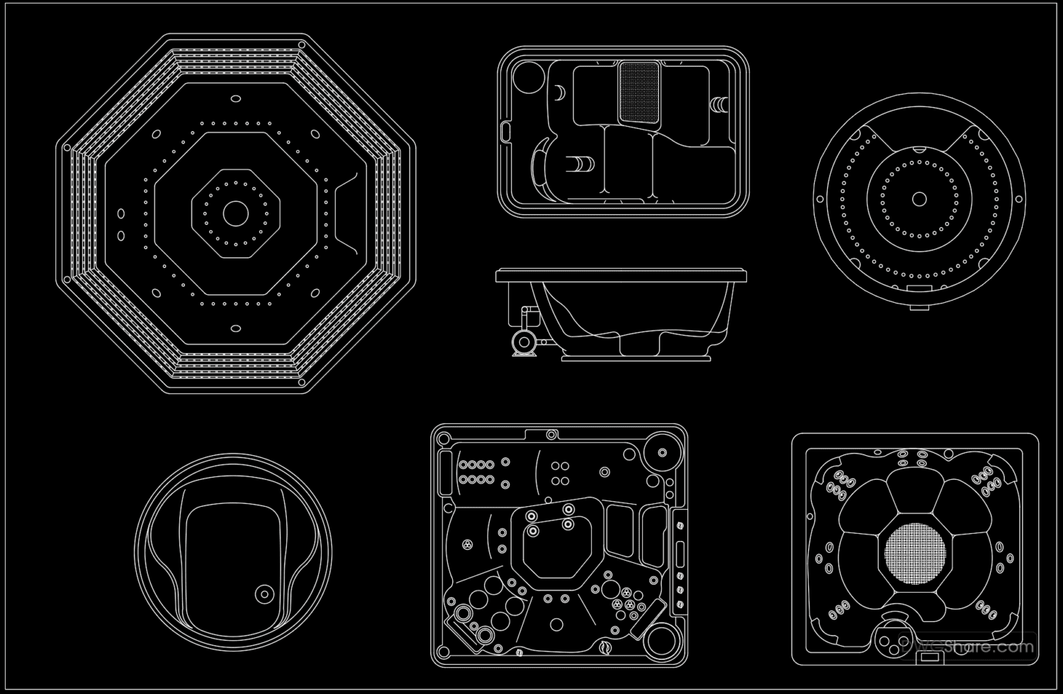 35.Jacuzzi free AutoCAD drawing download