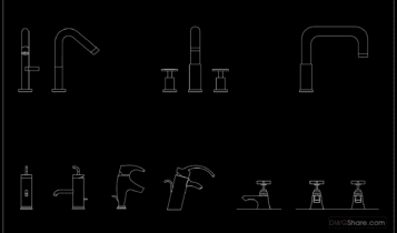 22.A set of trees and shrubs color top view AutoCAD blocks
