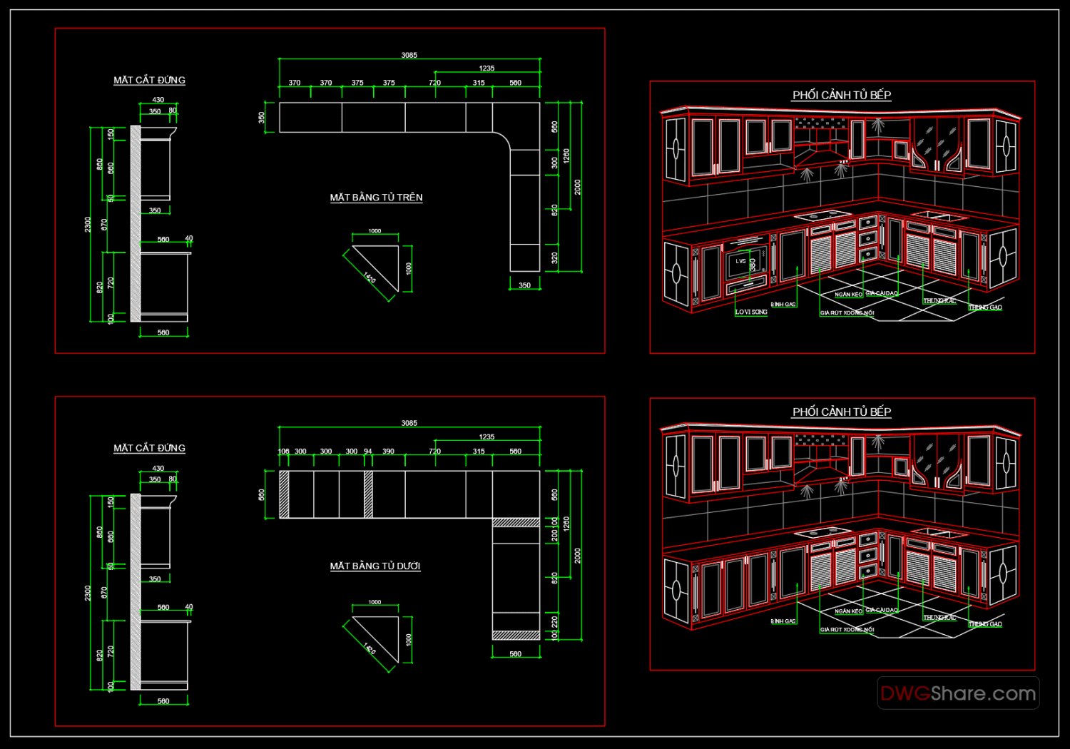 39.Traditional kitchen cupboard, kitchen cabinets autocad drawing