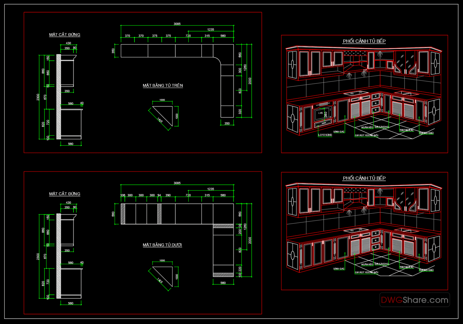 39.Traditional kitchen cupboard, kitchen cabinets autocad drawing