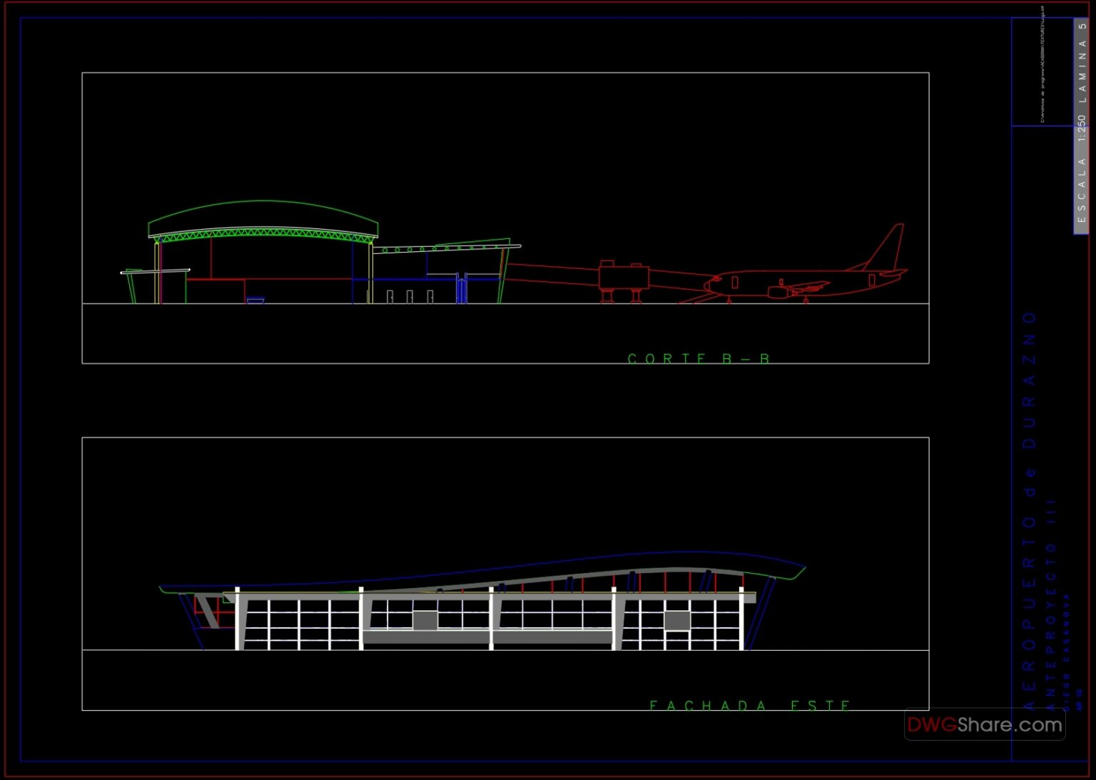 3D Airport Terminal Autocad DWG File