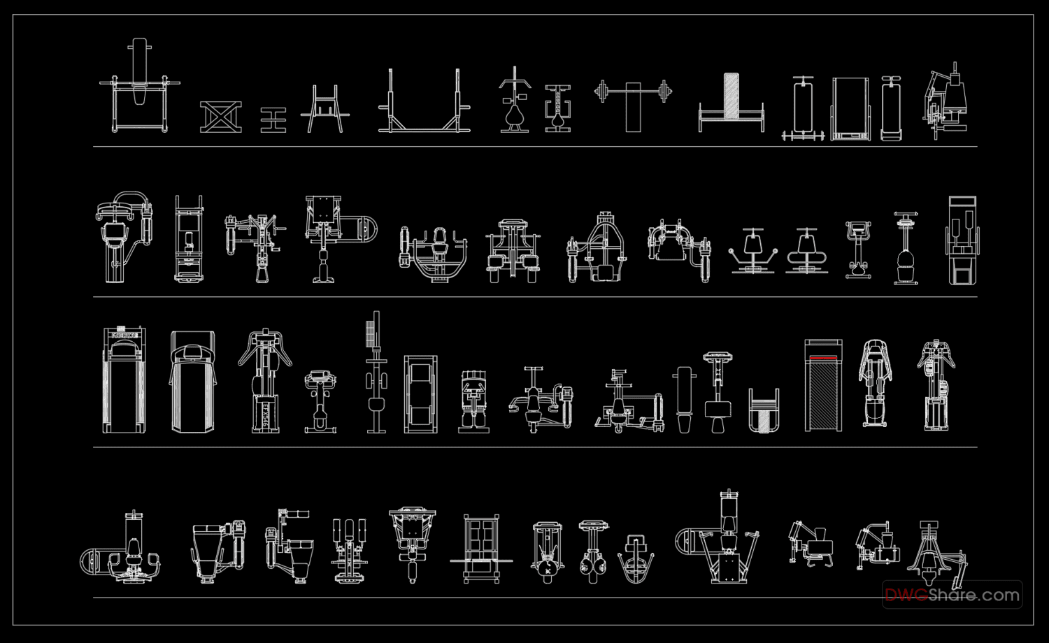 4.Fitness equipment CAD Block