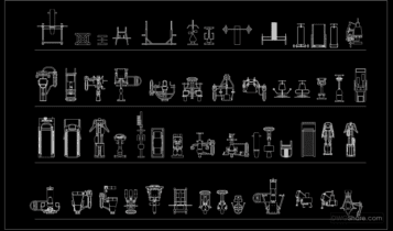 22.A set of trees and shrubs color top view AutoCAD blocks